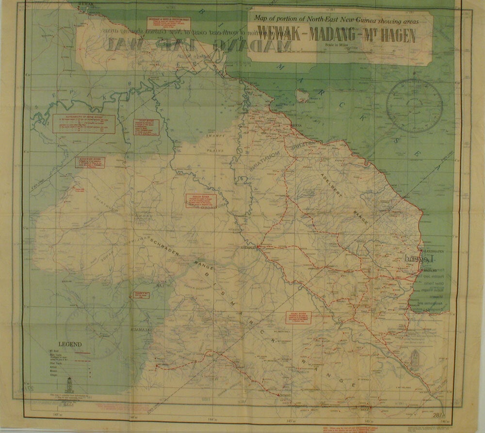 Map of portion of north-east coast of New Guinea showing areas Madang ...