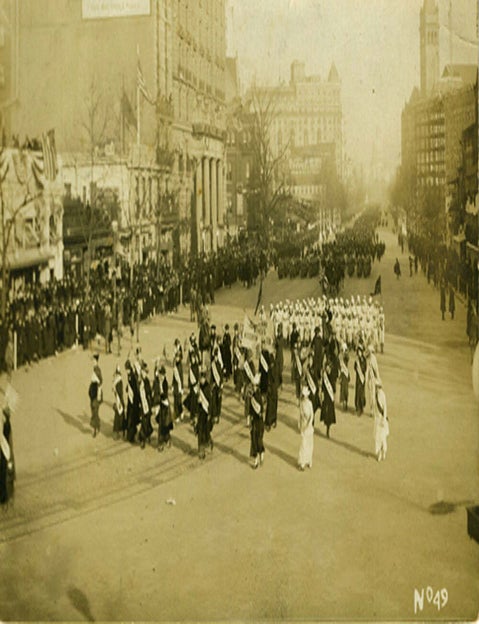 Real Photo Postcard. Women Marching in the the Woodrow Wilson inaugural ...
